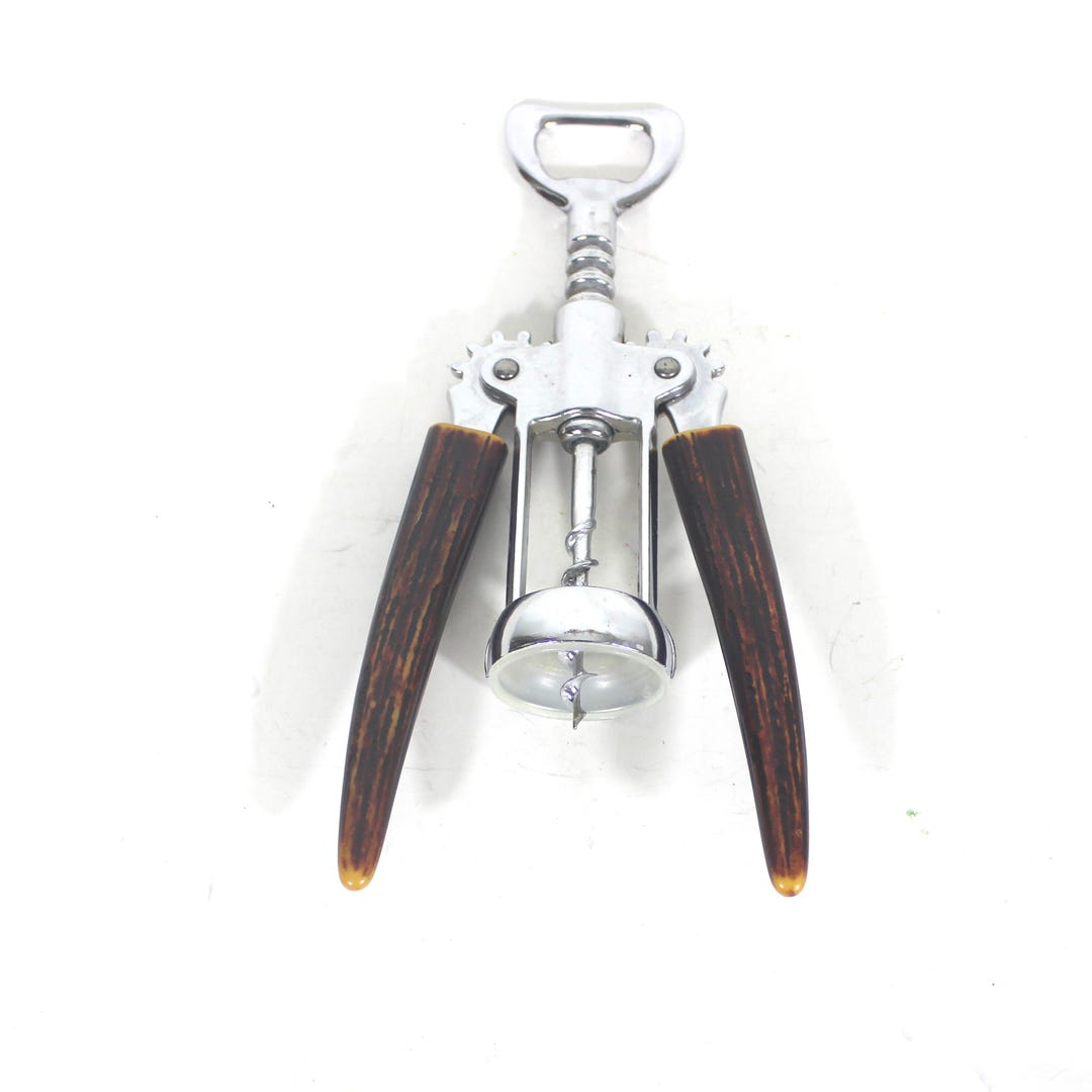 Vintage Faux Antler Winged Bakelite Corkscrew Bar Tool Bar Cart Styling ...