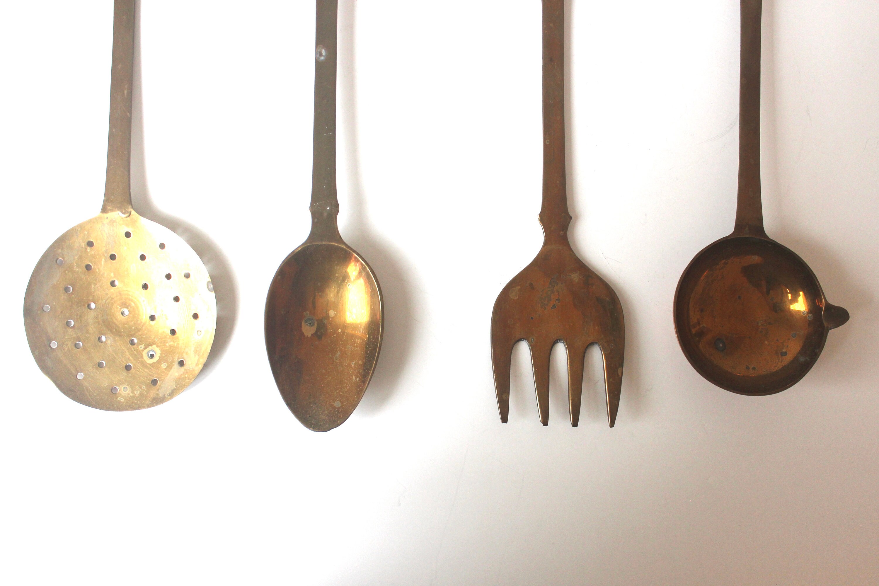 Vintage Brass Utensil Set With Hanger Large Utensils for - Etsy