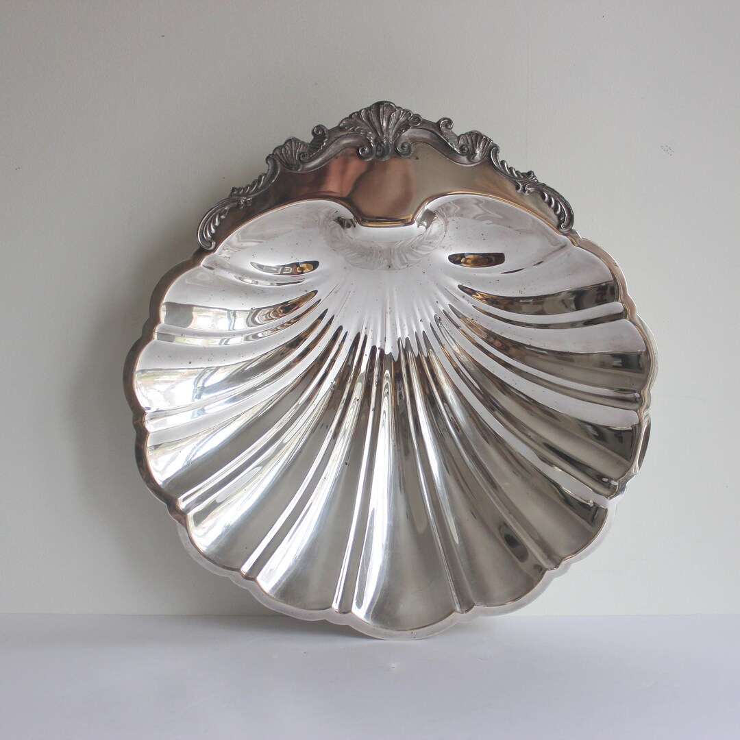 Large Vintage Silver Clam Shell Bowl With Shell Feet - Etsy