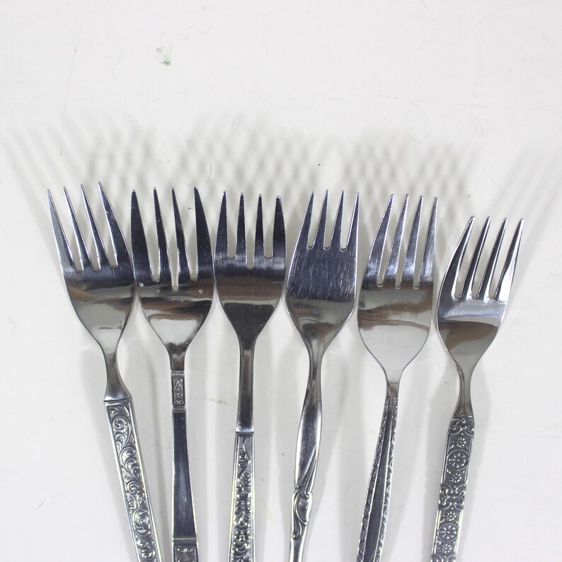 Curated Set of 6 Mid Century Modern Stainless Steel Salad or Dessert ...