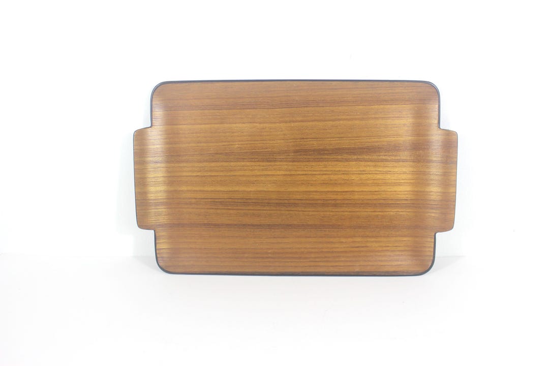 Vintage Bentwood Teak Tray With Handles, Molded Wood Danish Modern ...