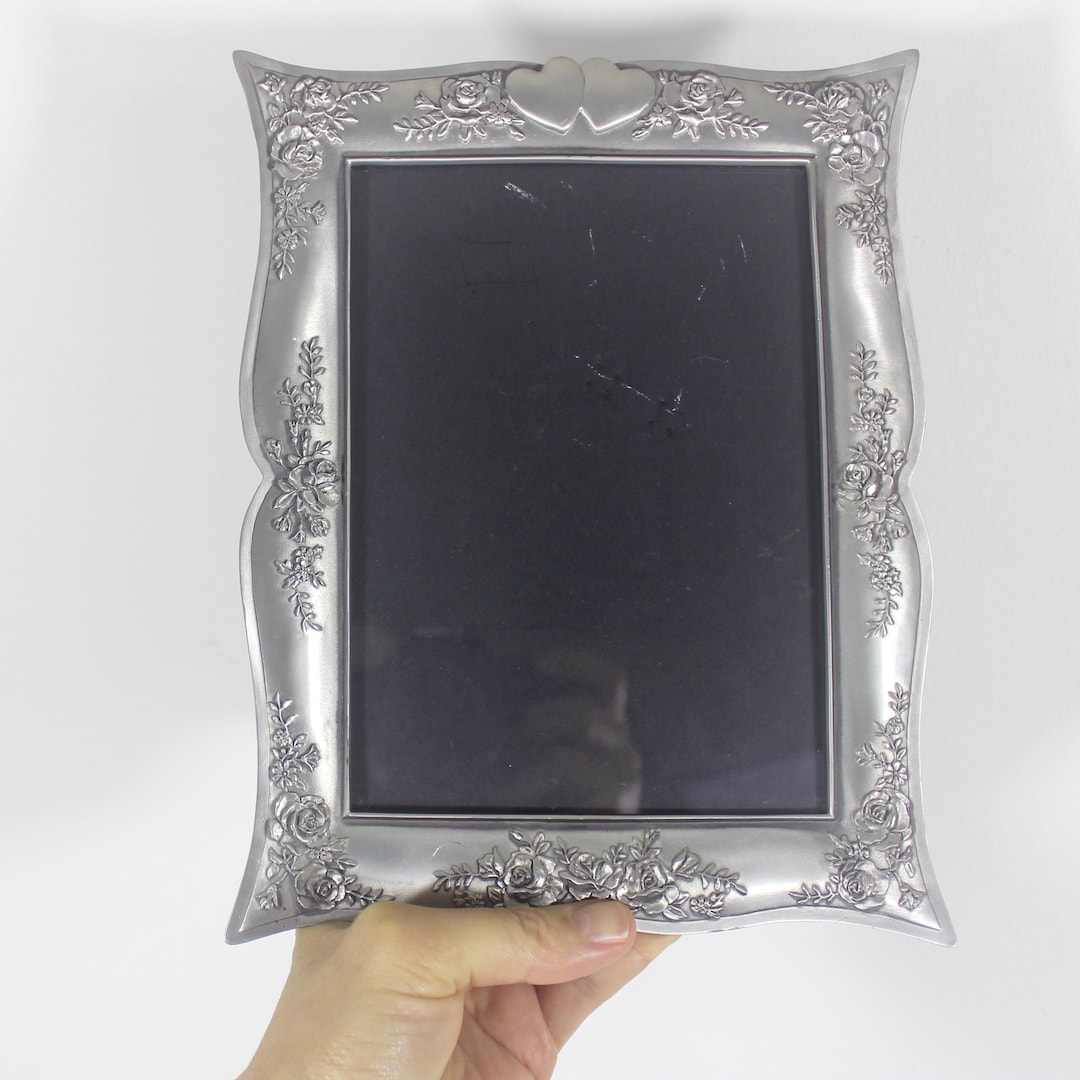 Vintage Pewter Picture Frame 5 X 7 Large, Heavy Seagull Canada Hearts ...