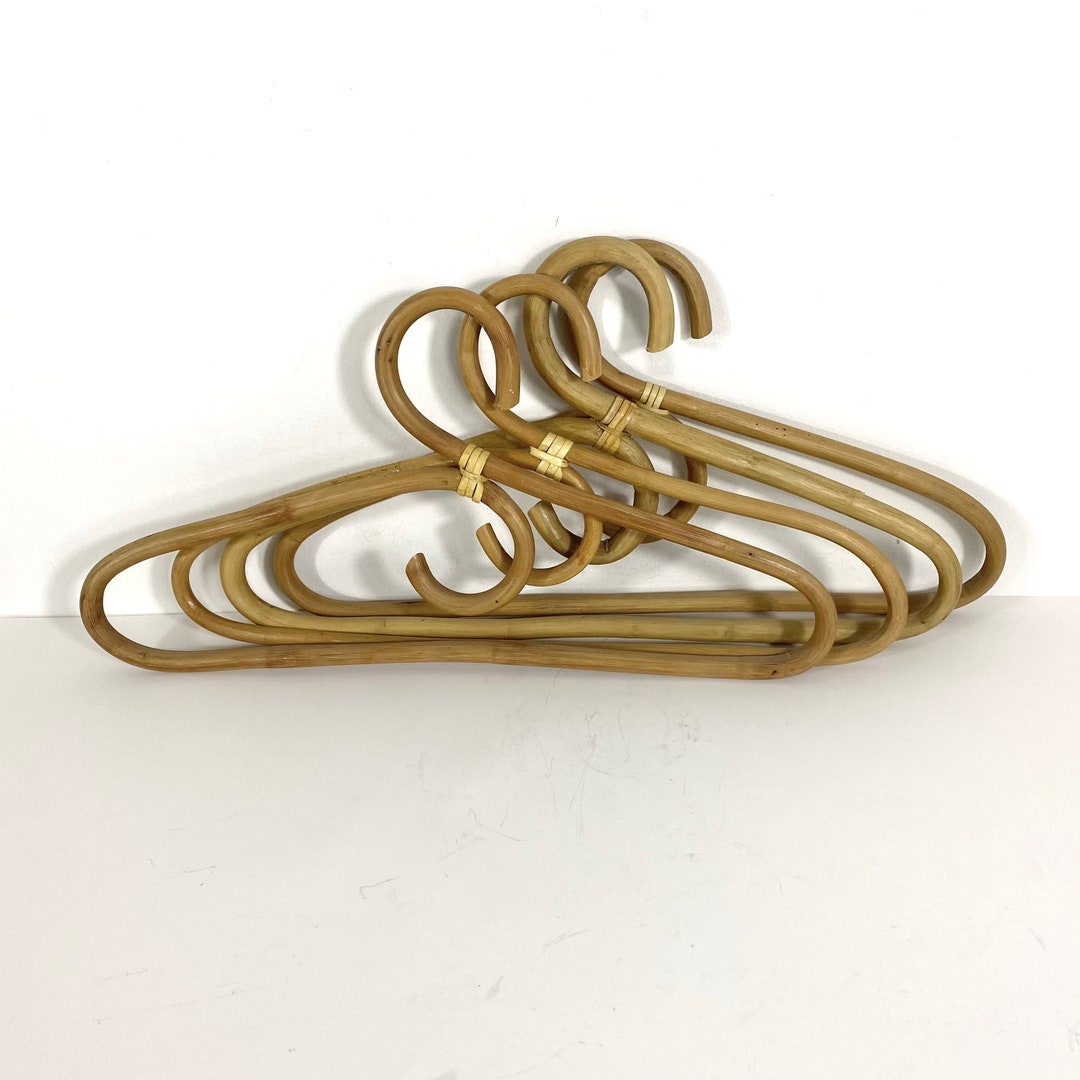 Vintage Bamboo Hangers Bent Curled - Set of 4 - Etsy