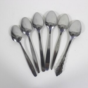 Curated Set of 6 Mid Century Modern Stainless Steel Tea or Dessert ...