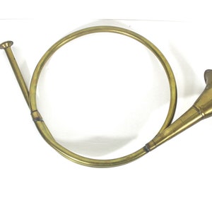 Vintage Large 20” Brass Horn Ornament Christmas Trumpet Long Round ...
