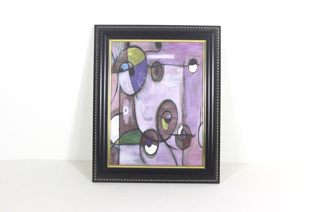 Signed Sara Kaye Abstract Art, Framed Purple - Etsy