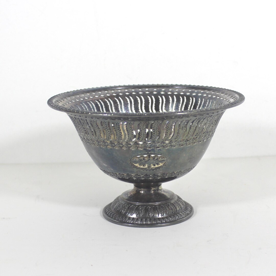 Antique Barker-ellis Silver Plated Pedestal Sugar Basket Bowl Small ...