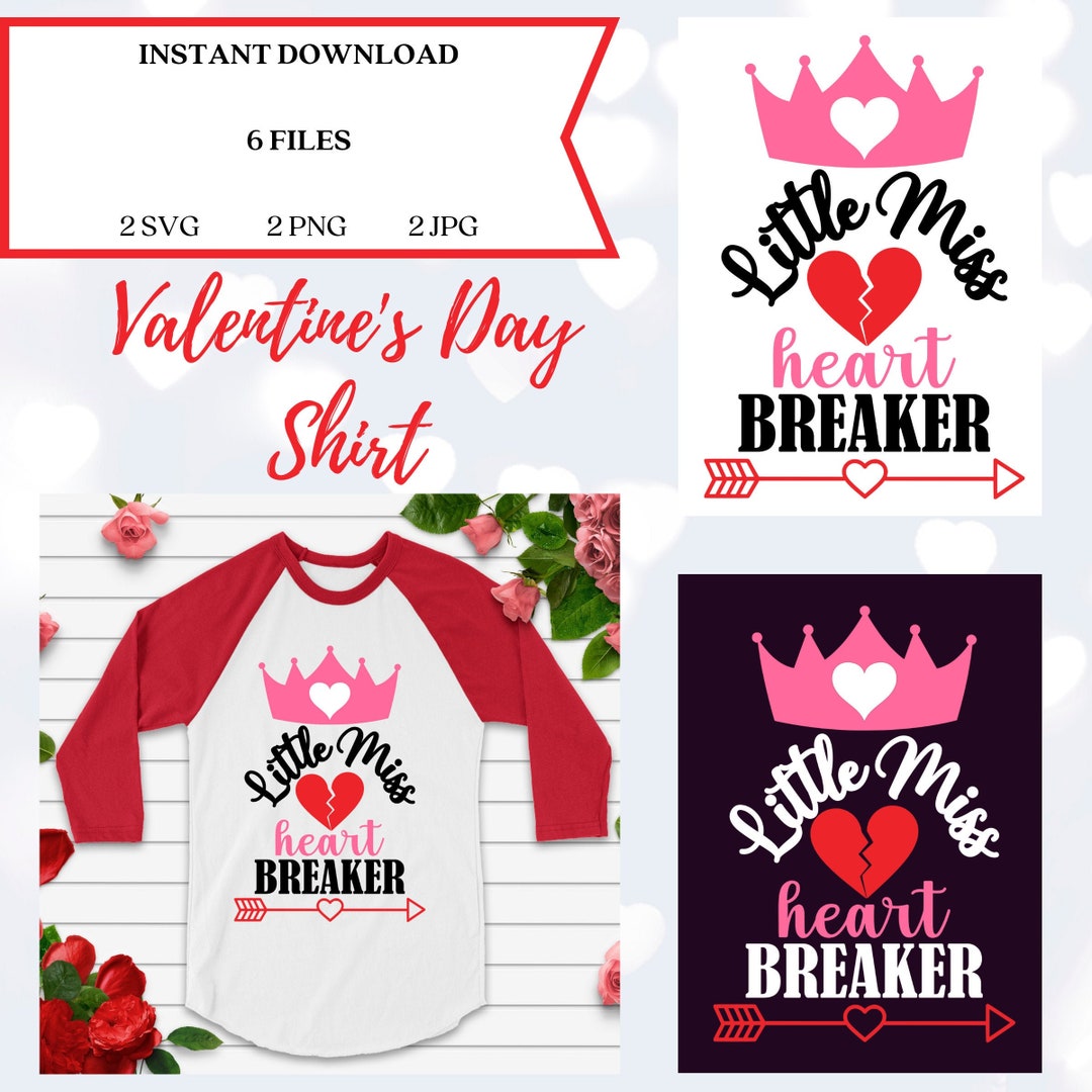 Little Miss Heart Breaker SVG for Cricut and Silhouette, Valentine's ...