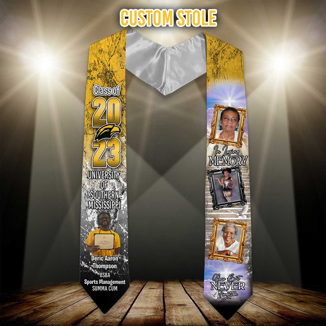 Custom Graduation Stole, Class of 2024 Personalized Stole, Graduation ...