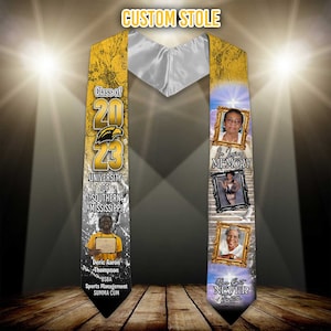 Custom Graduation Stole, Class of 2024 Personalized Stole, Graduation ...