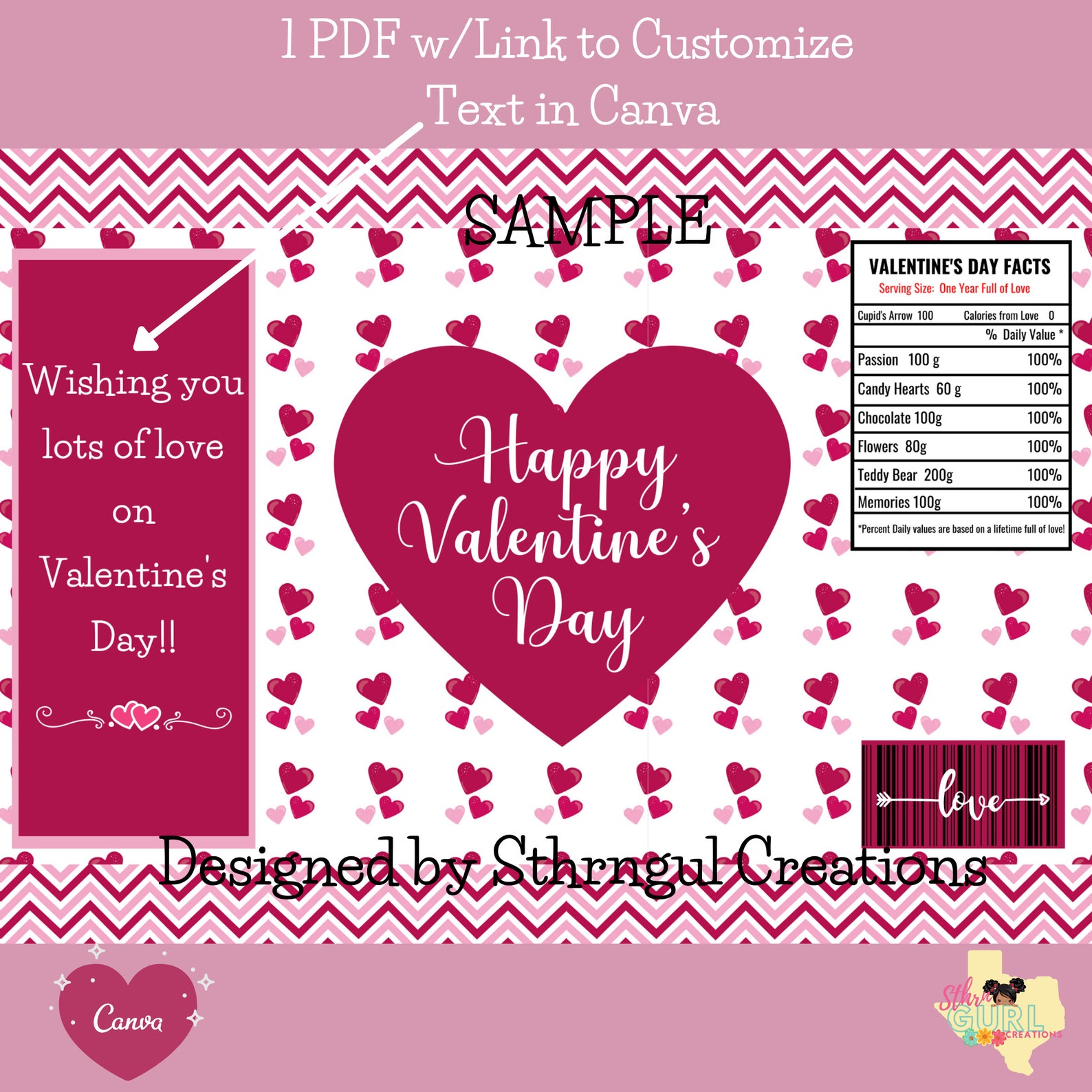 Valentine's Day Chip Bag Customizable Chip Bag - Etsy