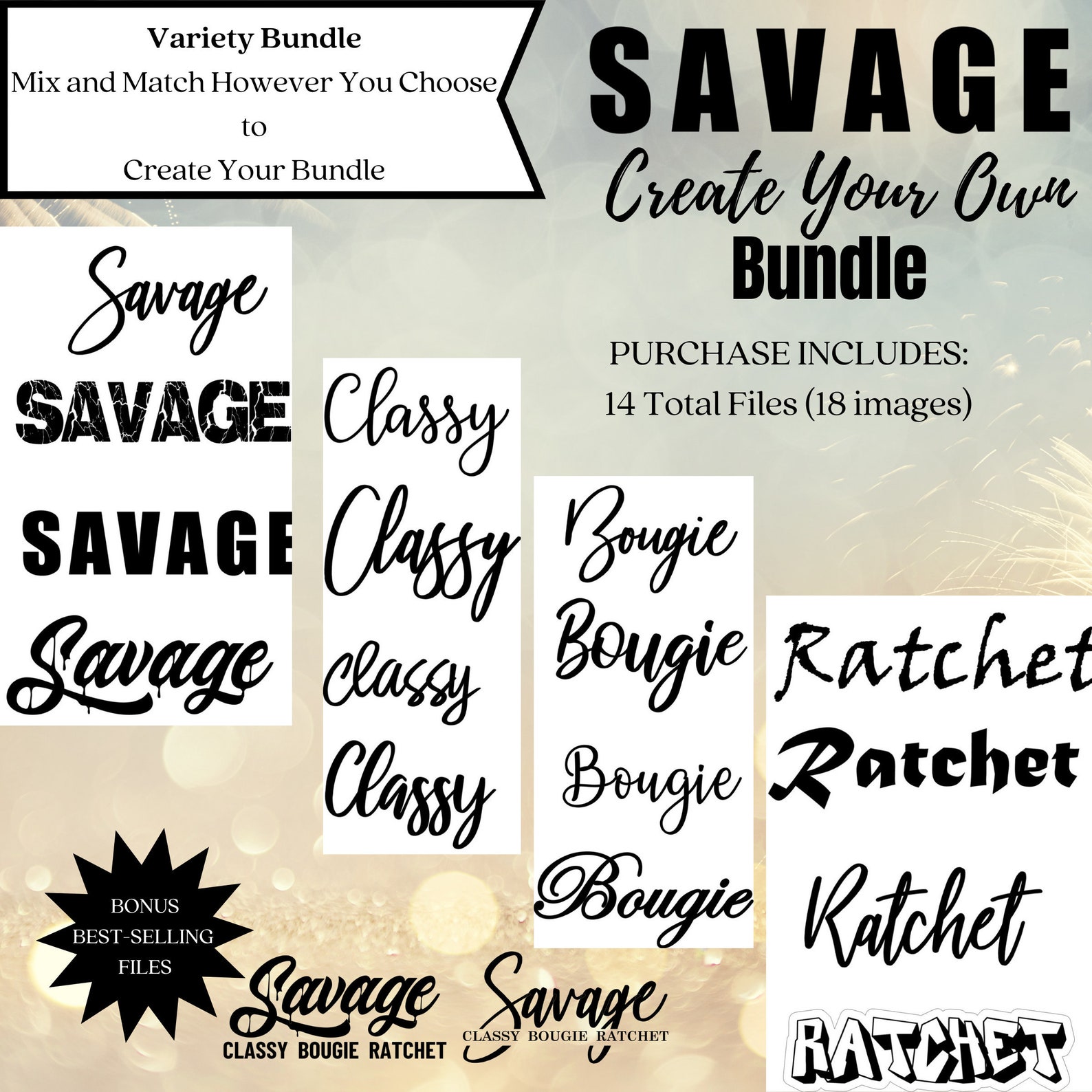 Savage Classy Bougie Ratchet SVG Bundle Create Your Own - Etsy