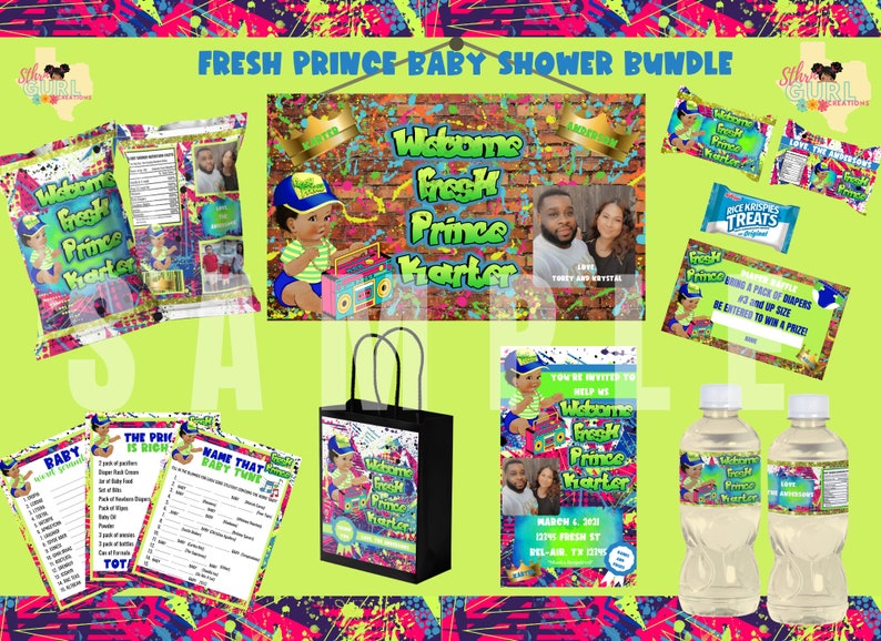 Fresh Prince Baby Shower Bundle, 90s Baby Shower Bundle, Fresh Prince ...