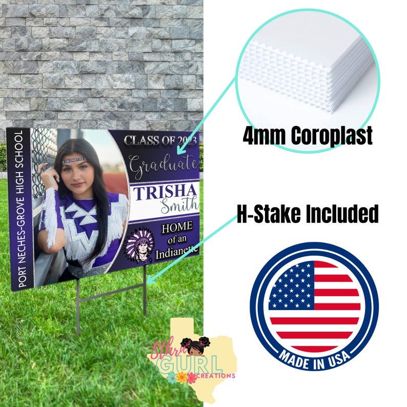 Graduation Yard Sign, Personalized Senior Athlete Yard Sign, Custom ...