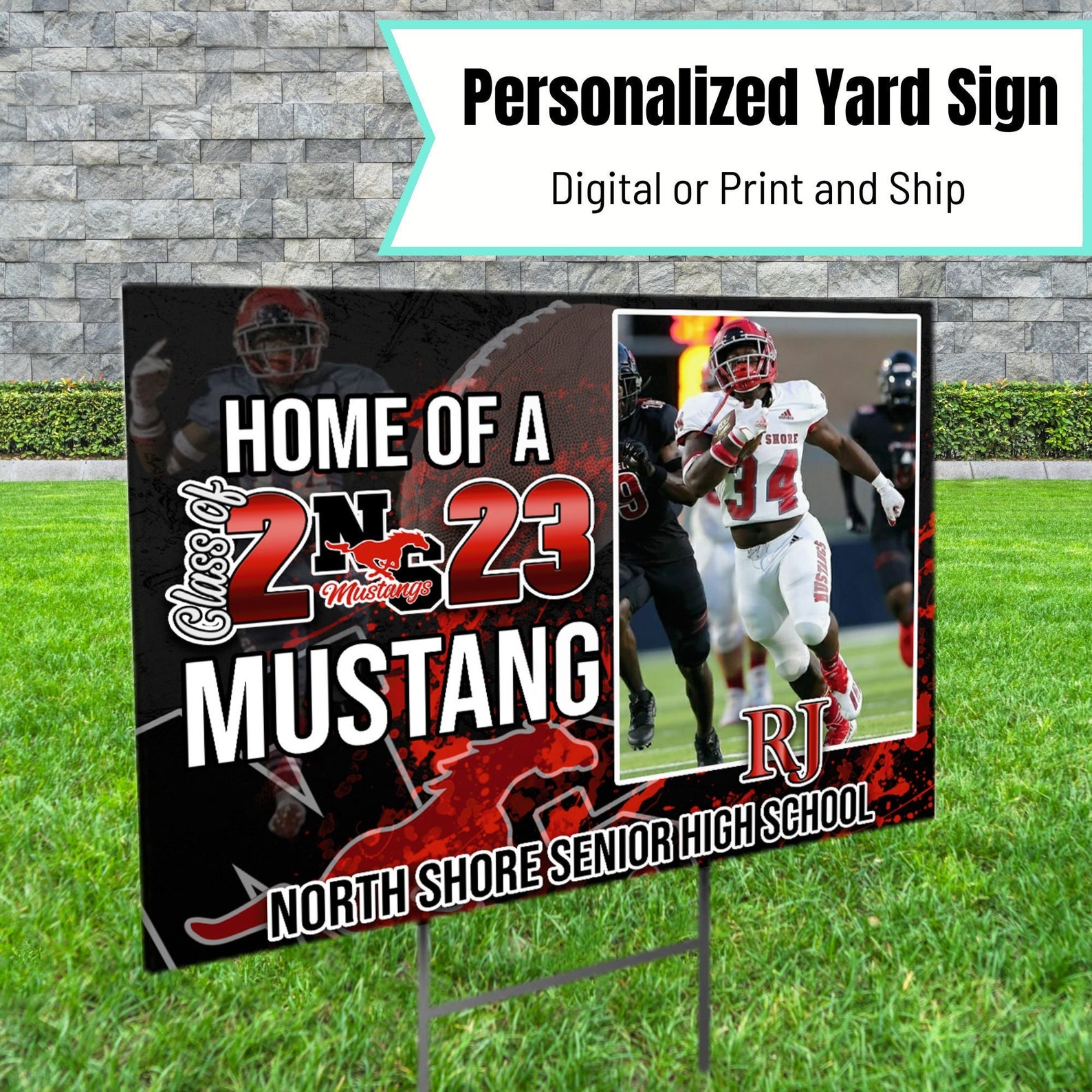 Graduation Yard Sign, Personalized Senior Athlete Yard Sign, Custom ...