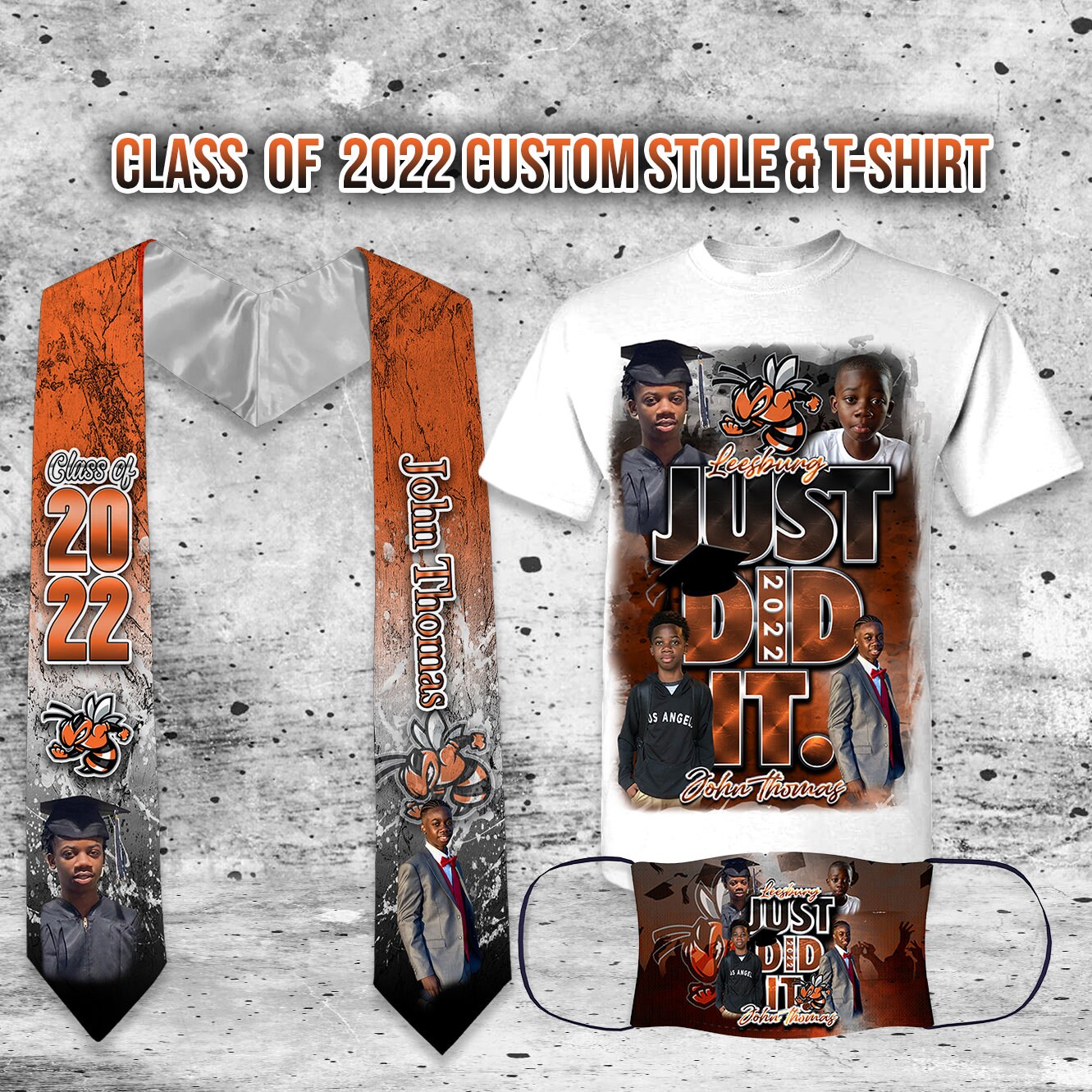 Custom Basketball Graduation Stole and Matching Just Did It T-shirt - Etsy