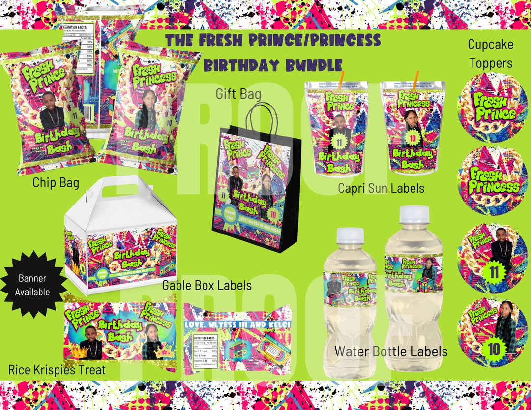 Fresh Prince Fresh Princess Birthday Bundle, 90s Birthday Bundle, Fresh ...