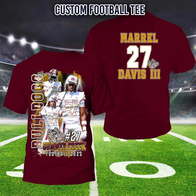 Custom Football T-shirt, Personalized Game Day Shirt, School Spirit ...