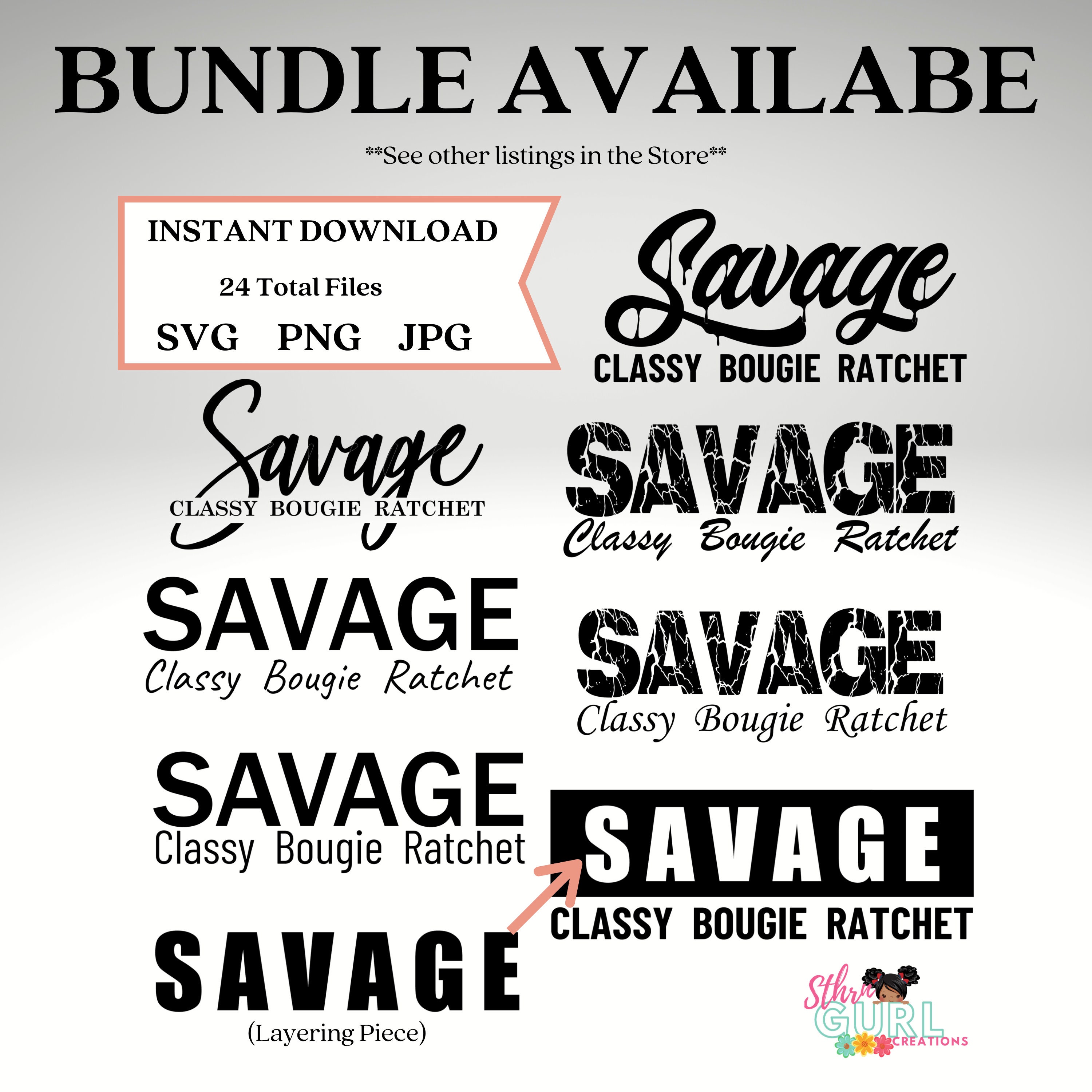 Savage Classy Bougie Ratchet SVG Bundle Create Your Own - Etsy
