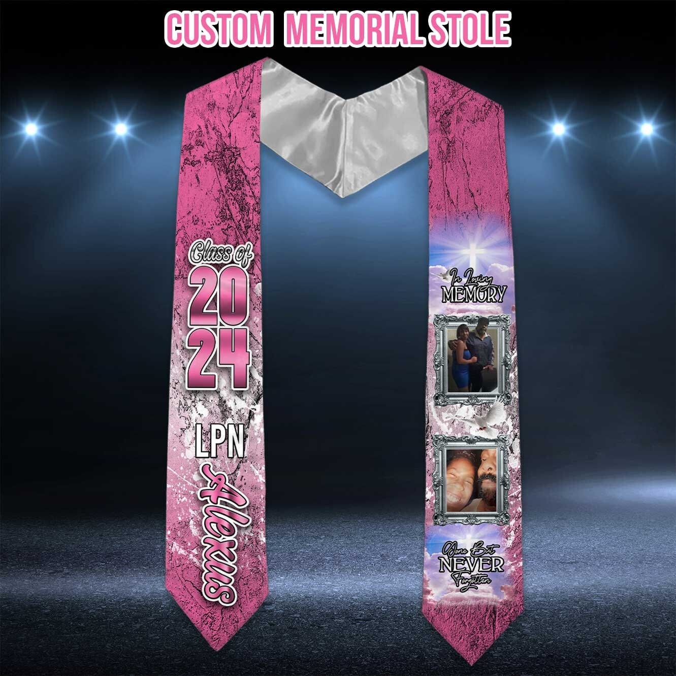 Custom Graduation Stole, Class of 2024 Personalized Stole, Graduation ...