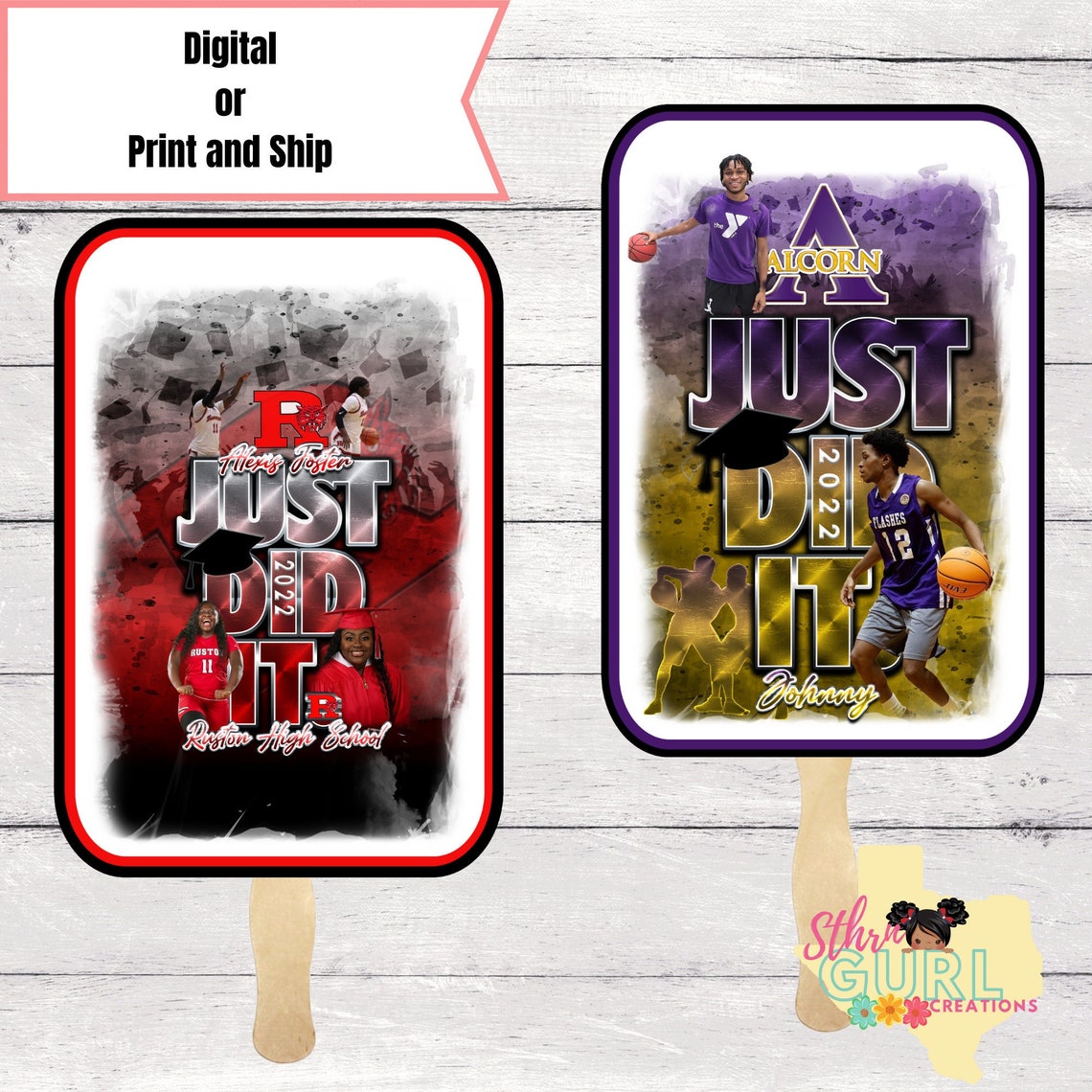 Just Did It Custom Graduation Hand Fans, Class of 2023, Congrats ...