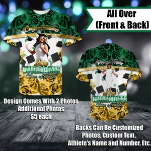 Custom Graduation T-shirt, 3D Graduation T-shirt, All-over Graduation T ...