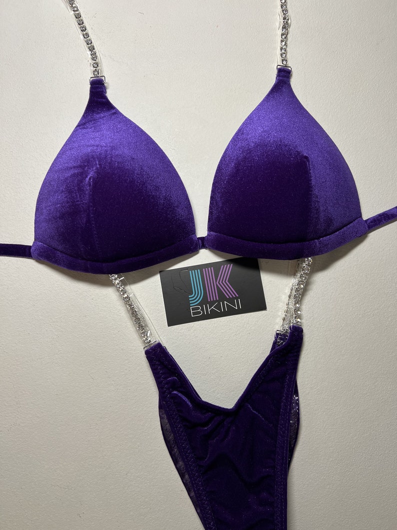 Purple Velvet Bikini Suit Competition / Wellness Posing Suit / Wbff ...