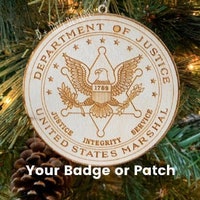 Wooden FBI Badge or Emblem Hanging Ornament - Etsy