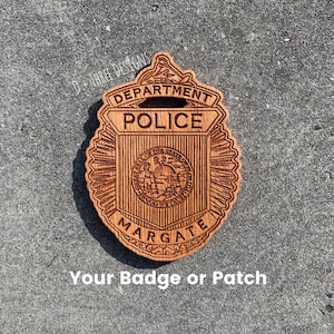 Margate Florida Wooden Police Badge // Custom Florida Police Badge ...