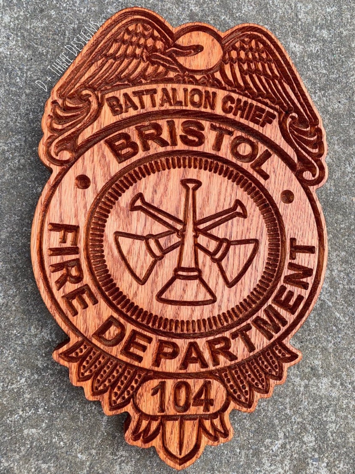 Wooden Fire Department Badge // Fire Fighter Retirement // | Etsy