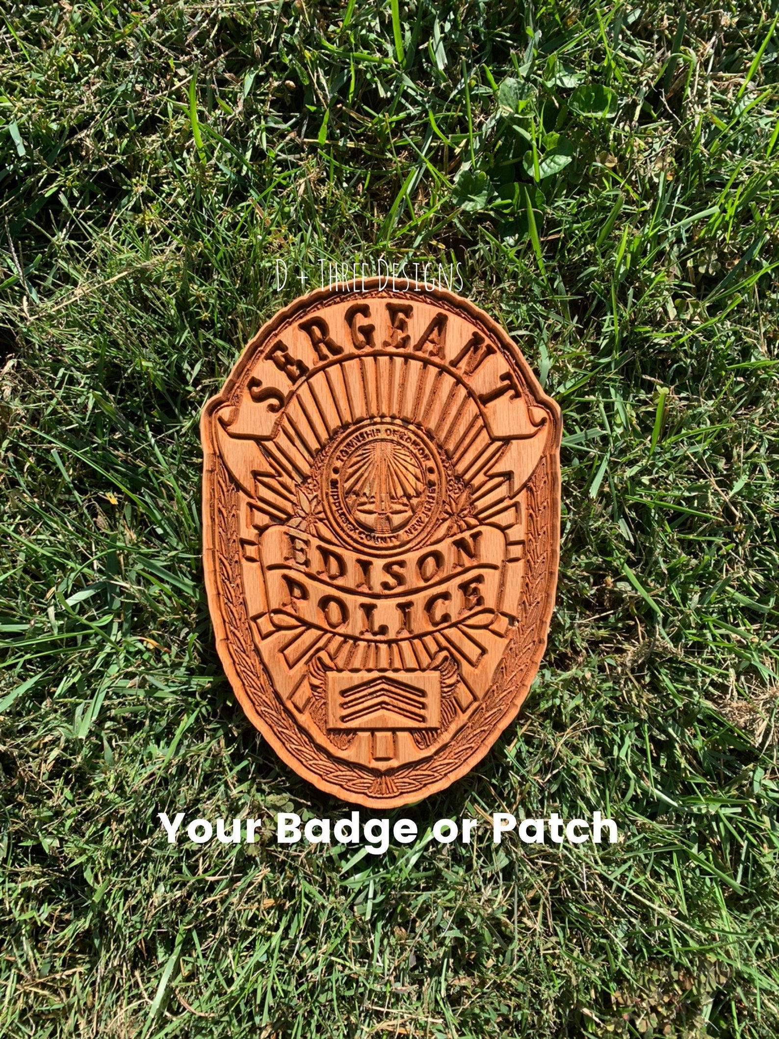 Edison NJ Wooden Police Badge // NJ Police Badge // New Jersey - Etsy UK