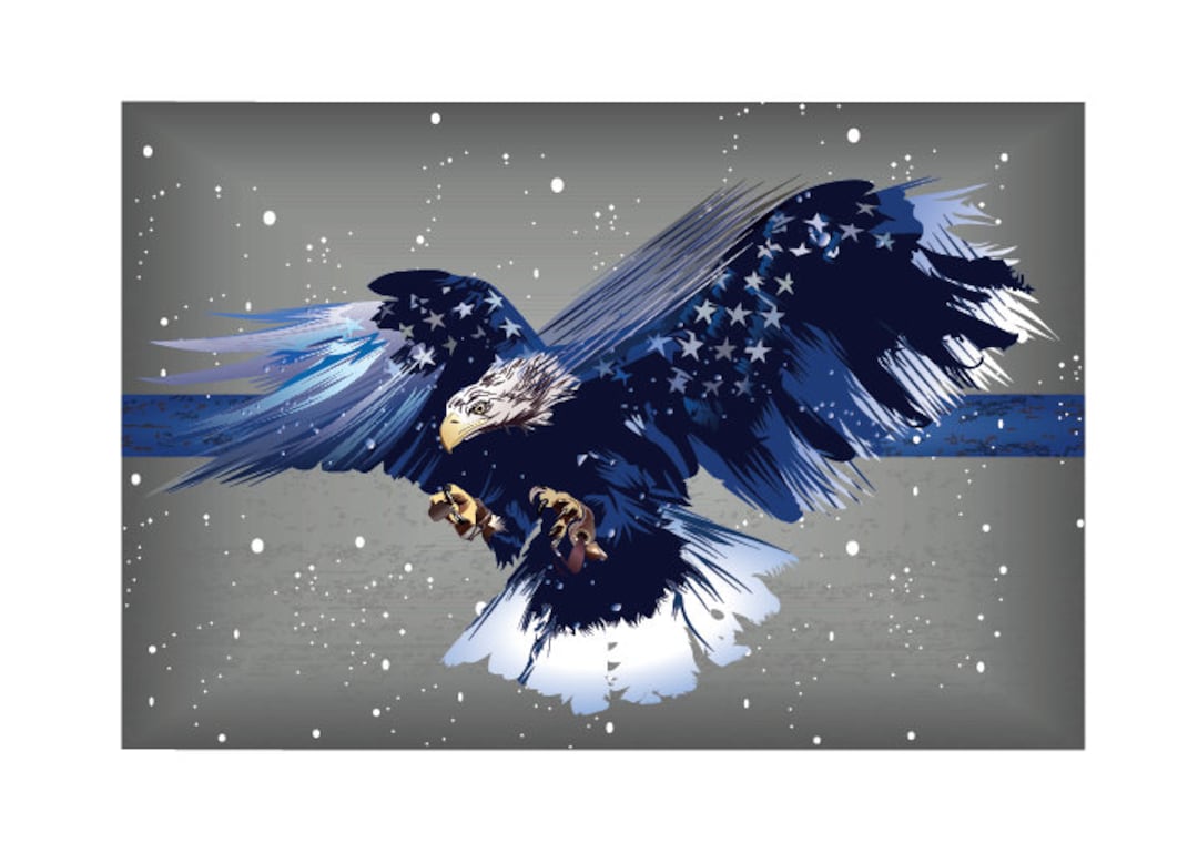 Thin Blue Line With American Eagle Wall Hanging - Etsy