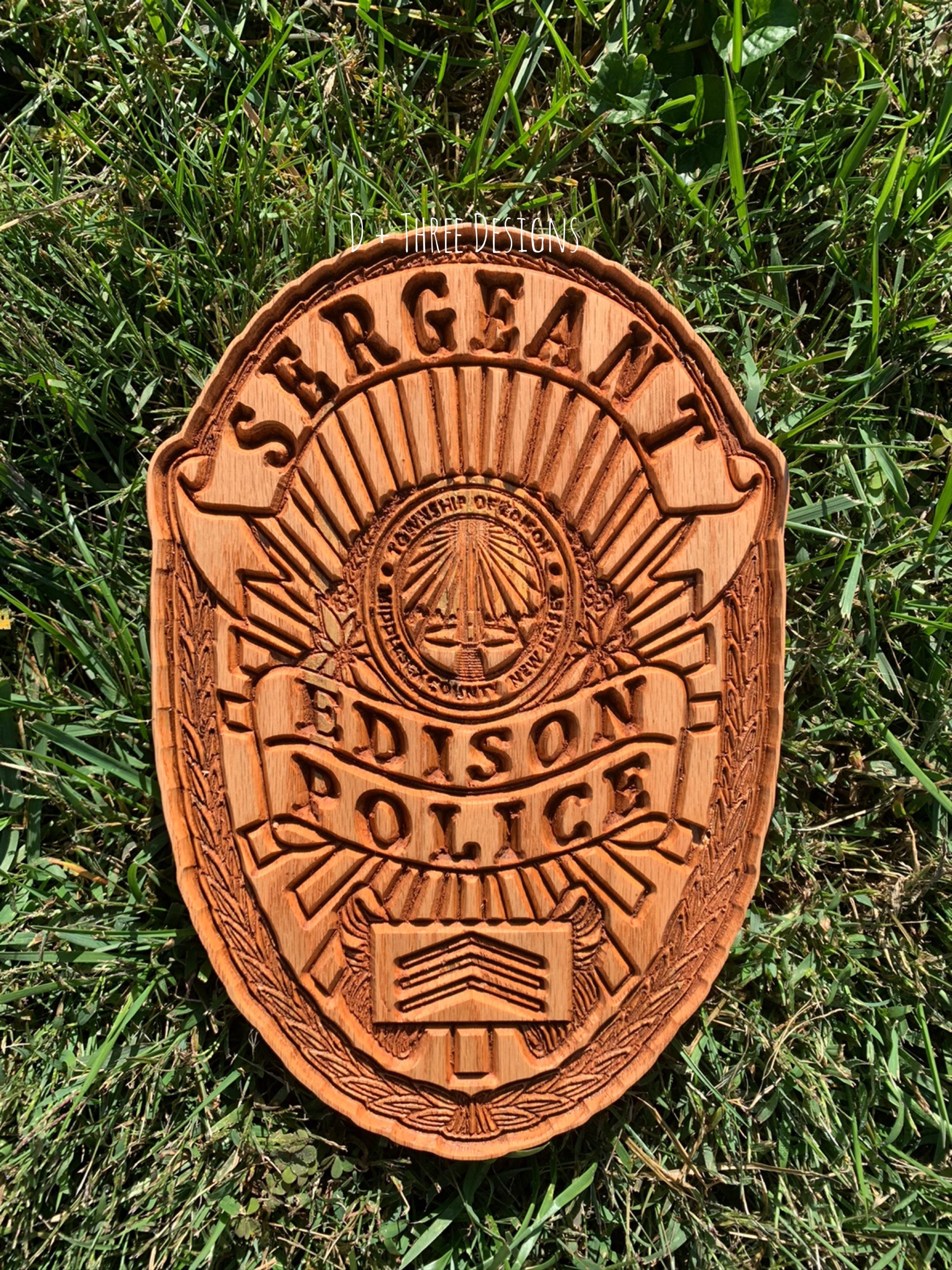 Edison NJ Wooden Police Badge // NJ Police Badge // New Jersey | Etsy