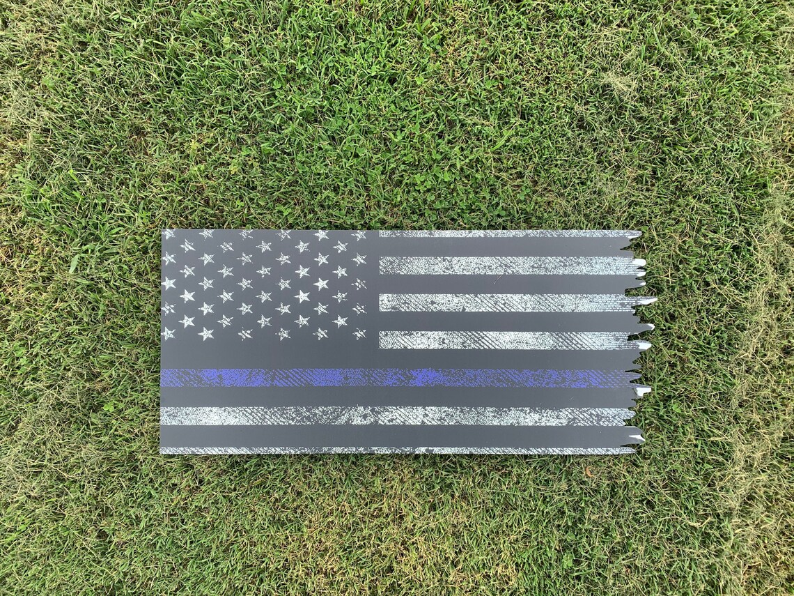 Thin Blue Line Distressed Looking Printed Flag - Etsy