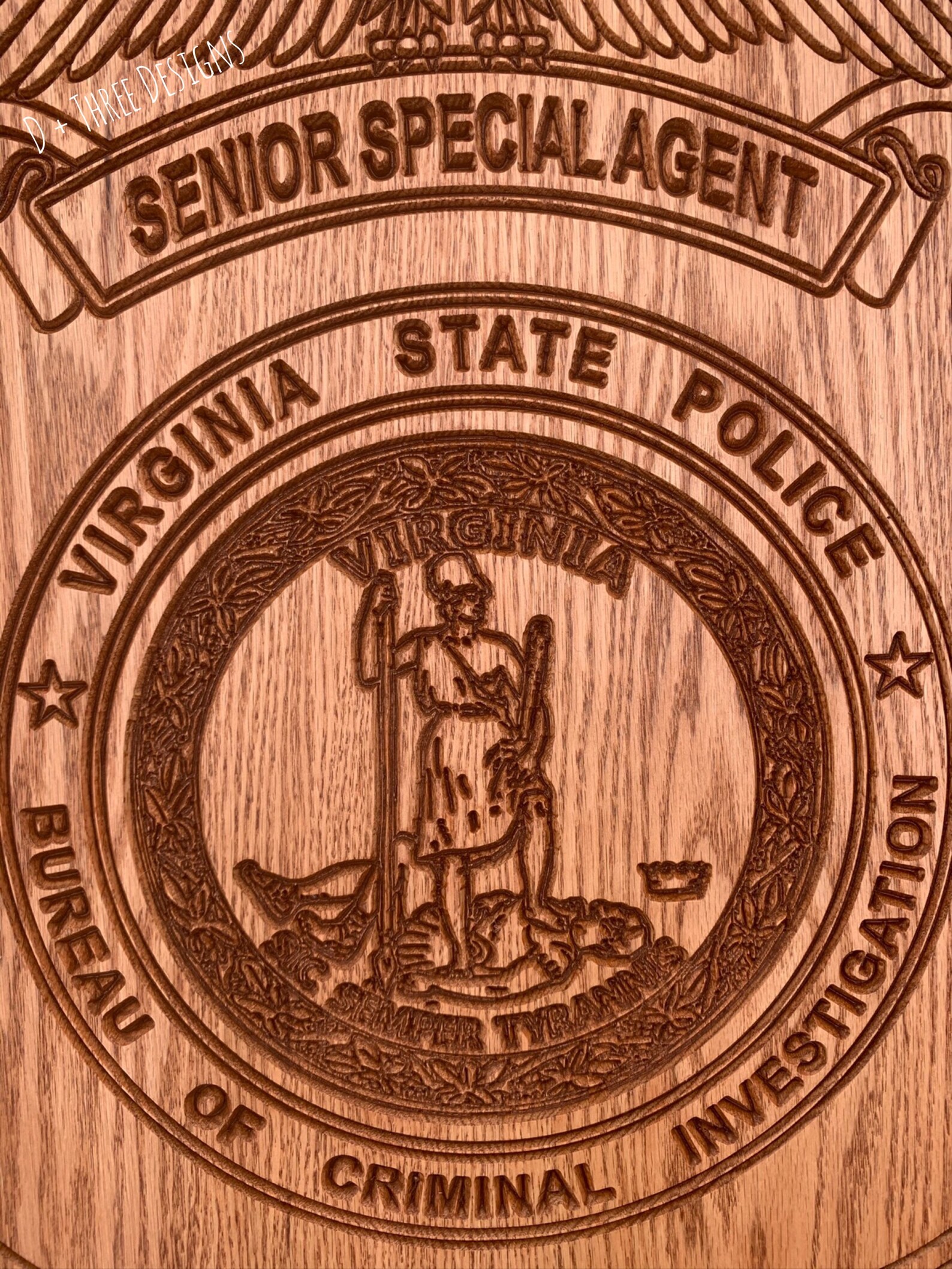 Virginia State Police Wooden Criminal Investigations Badge // | Etsy