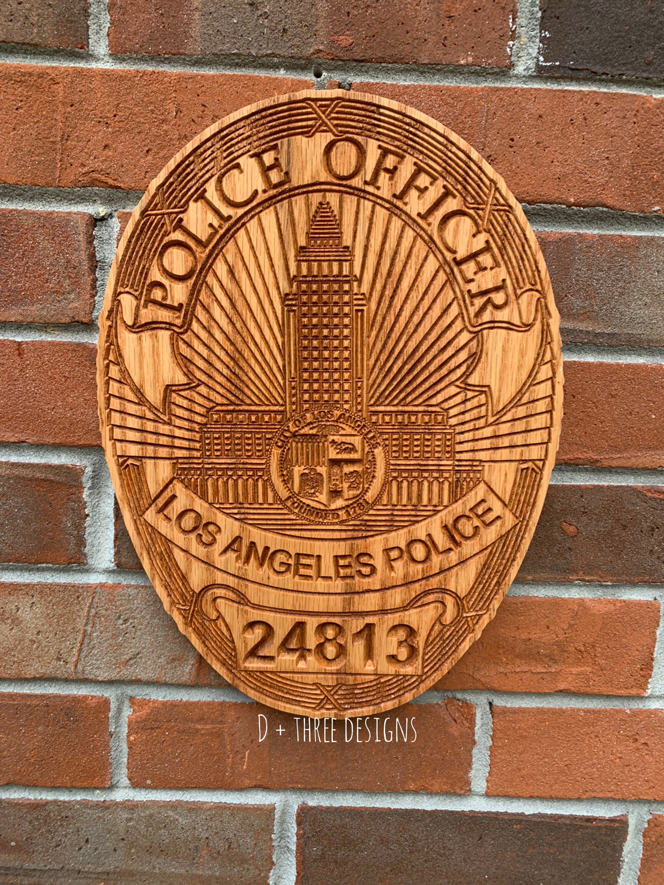 Los Angeles Police Wooden Badge // LAPD Personalized Wooden Police ...