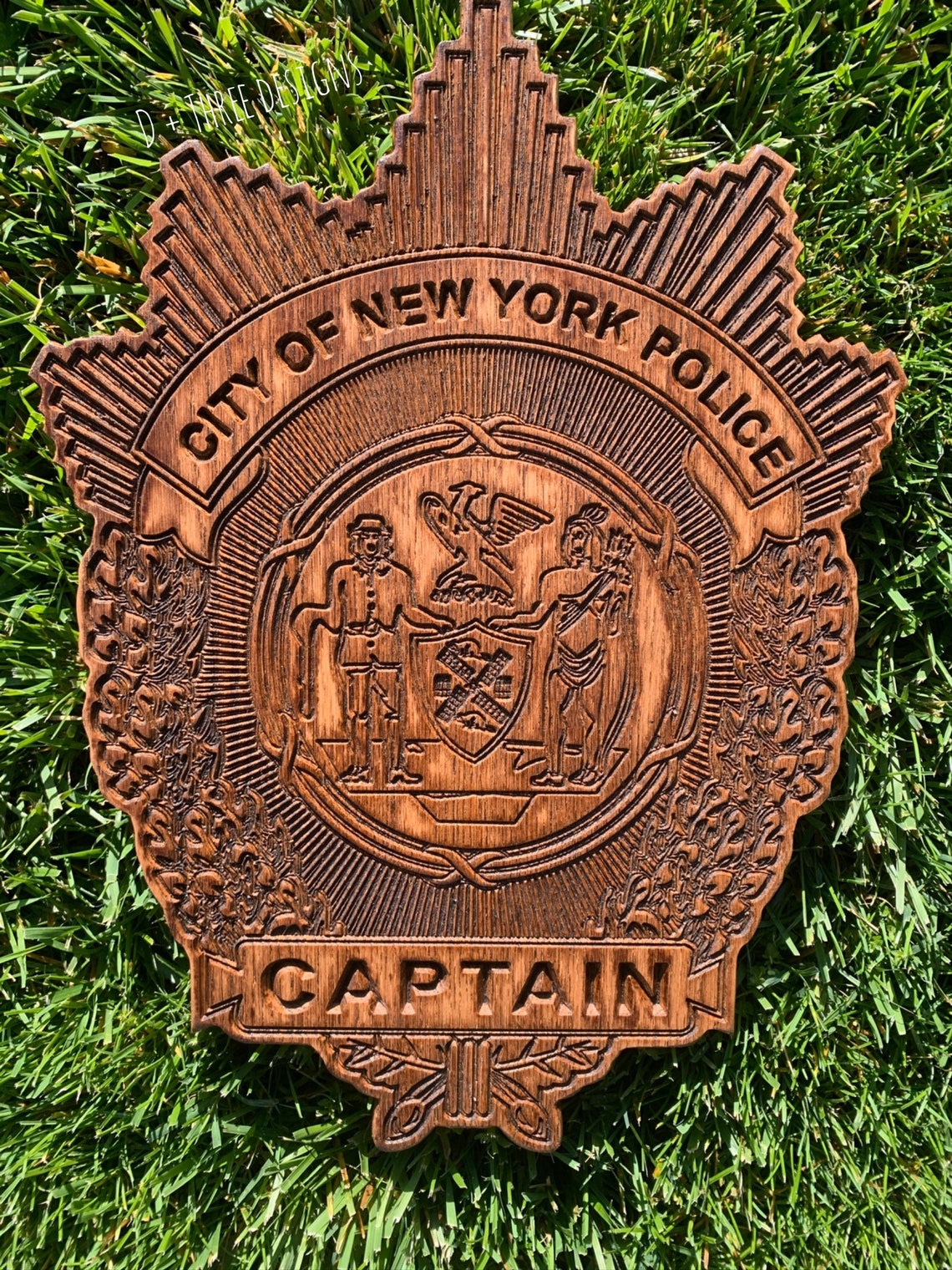 NYPD Captain Wooden Police Badge // NYPD Captain Police Badge // Police ...