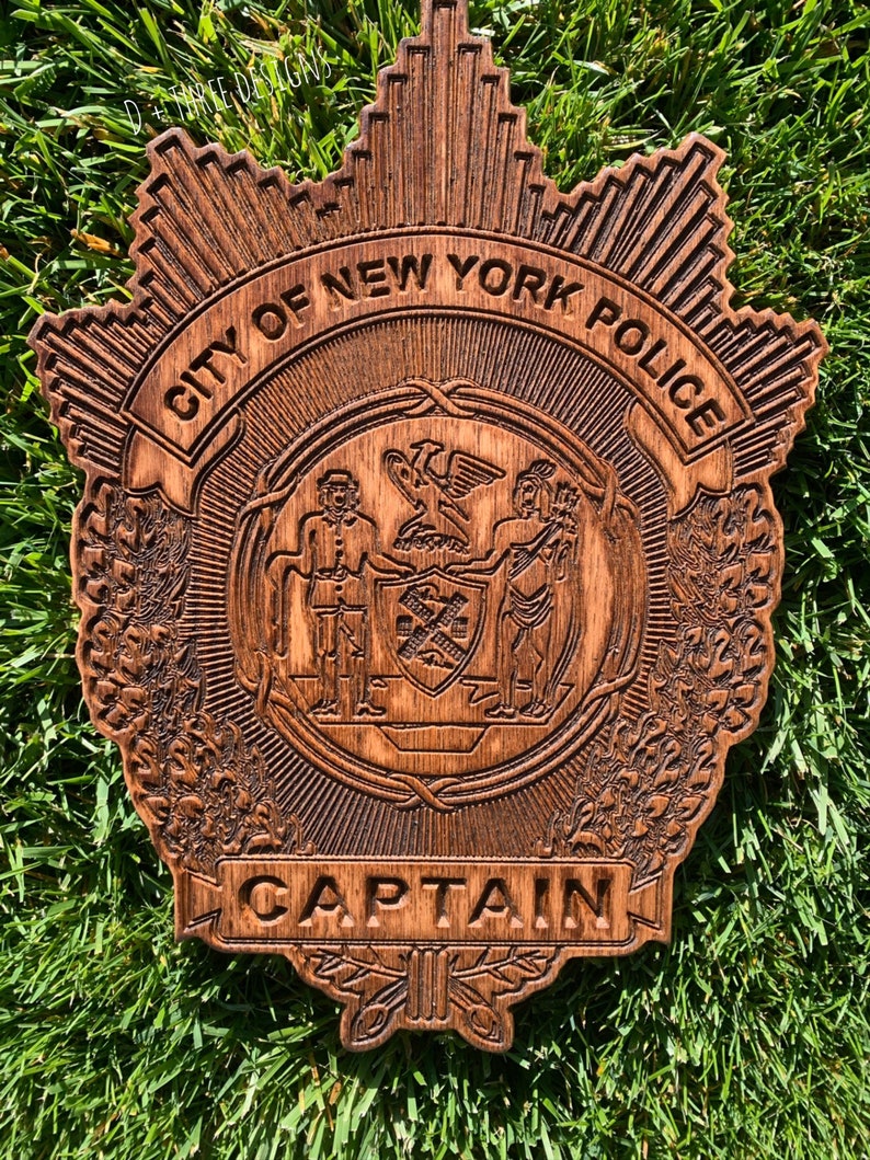 NYPD Captain Wooden Police Badge // NYPD Captain Police Badge - Etsy