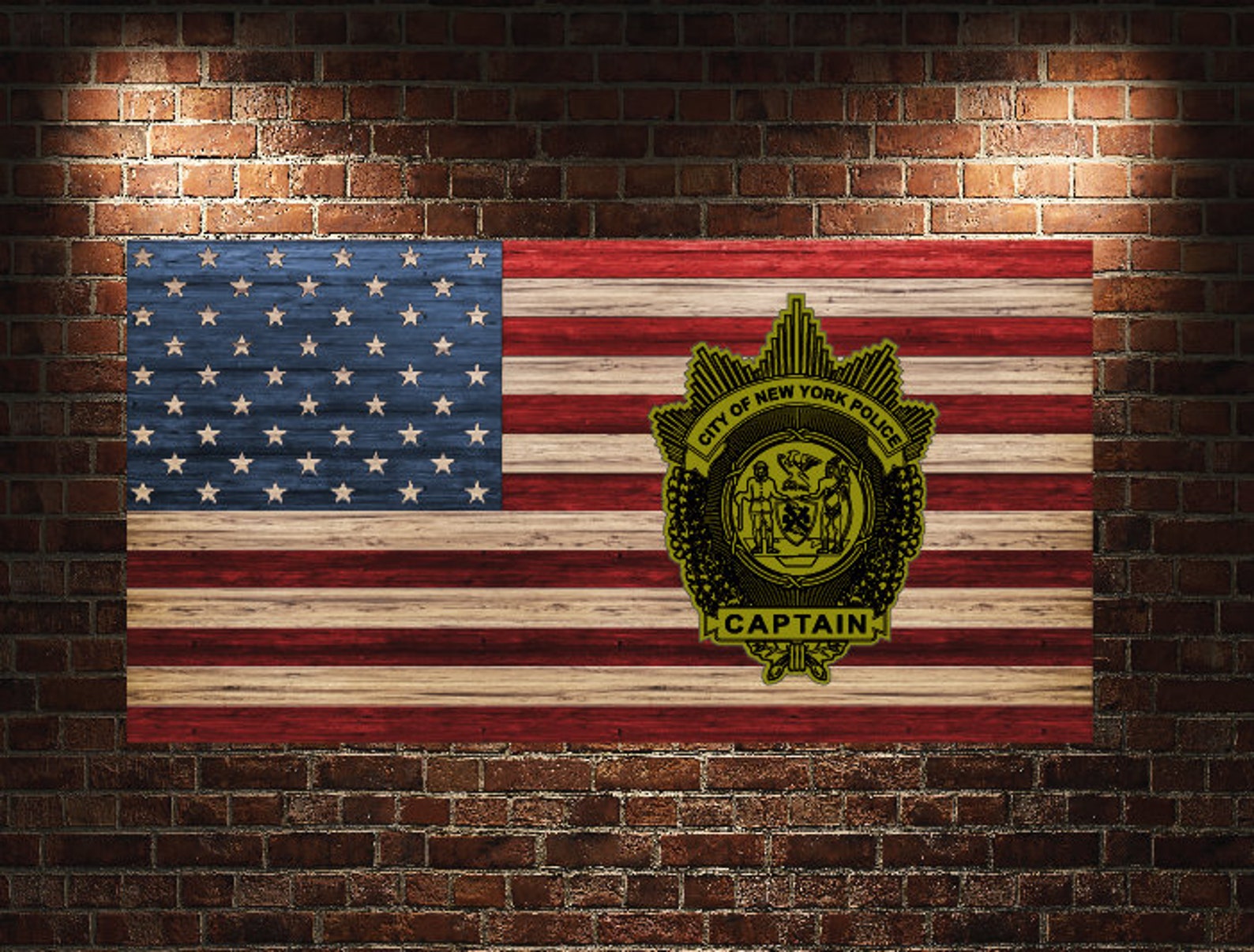 NYPD American Flag // NYPD Captain // Captain Retirement // Captain ...