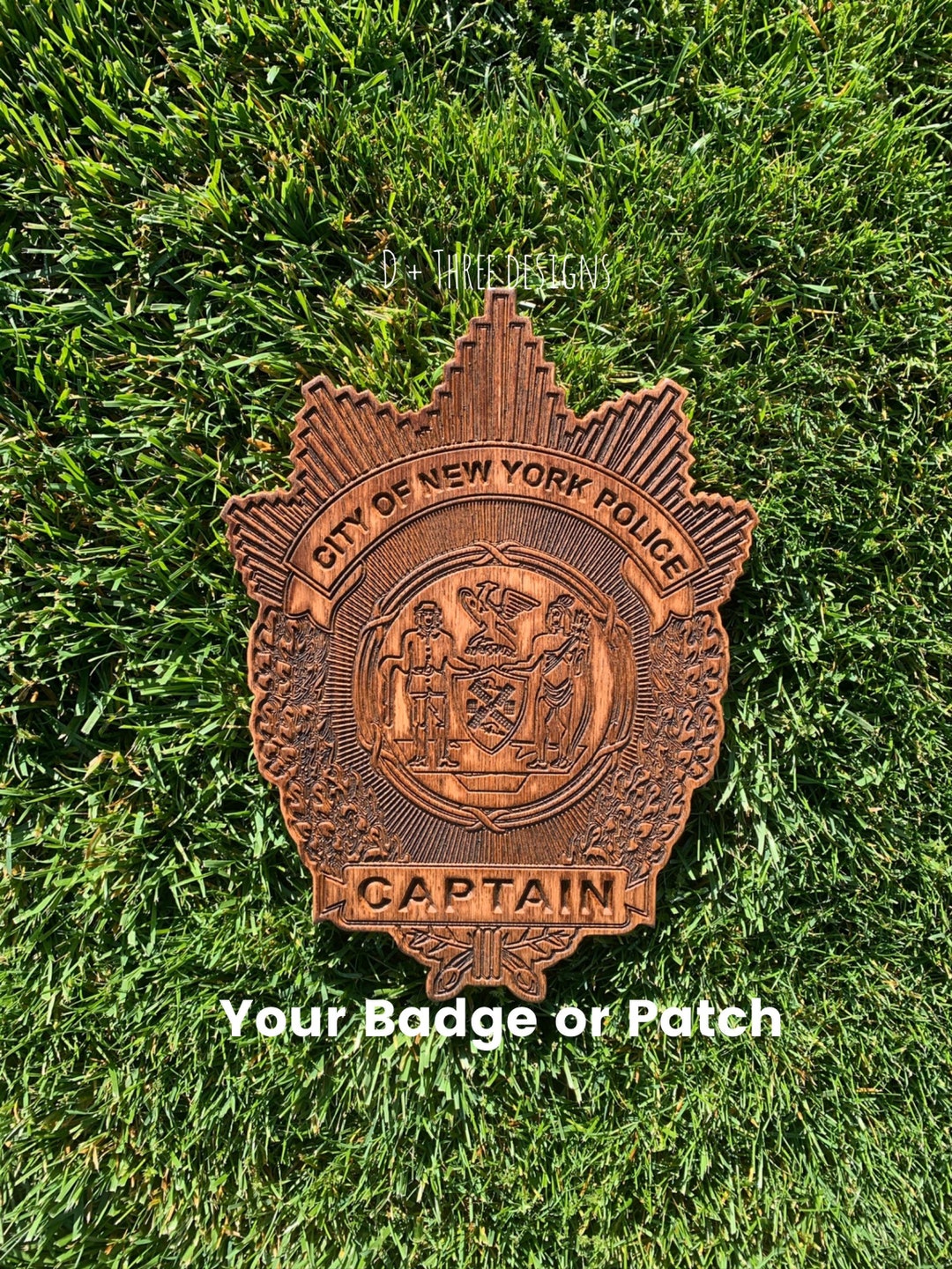 NYPD Captain Wooden Police Badge // NYPD Captain Police Badge // Police ...