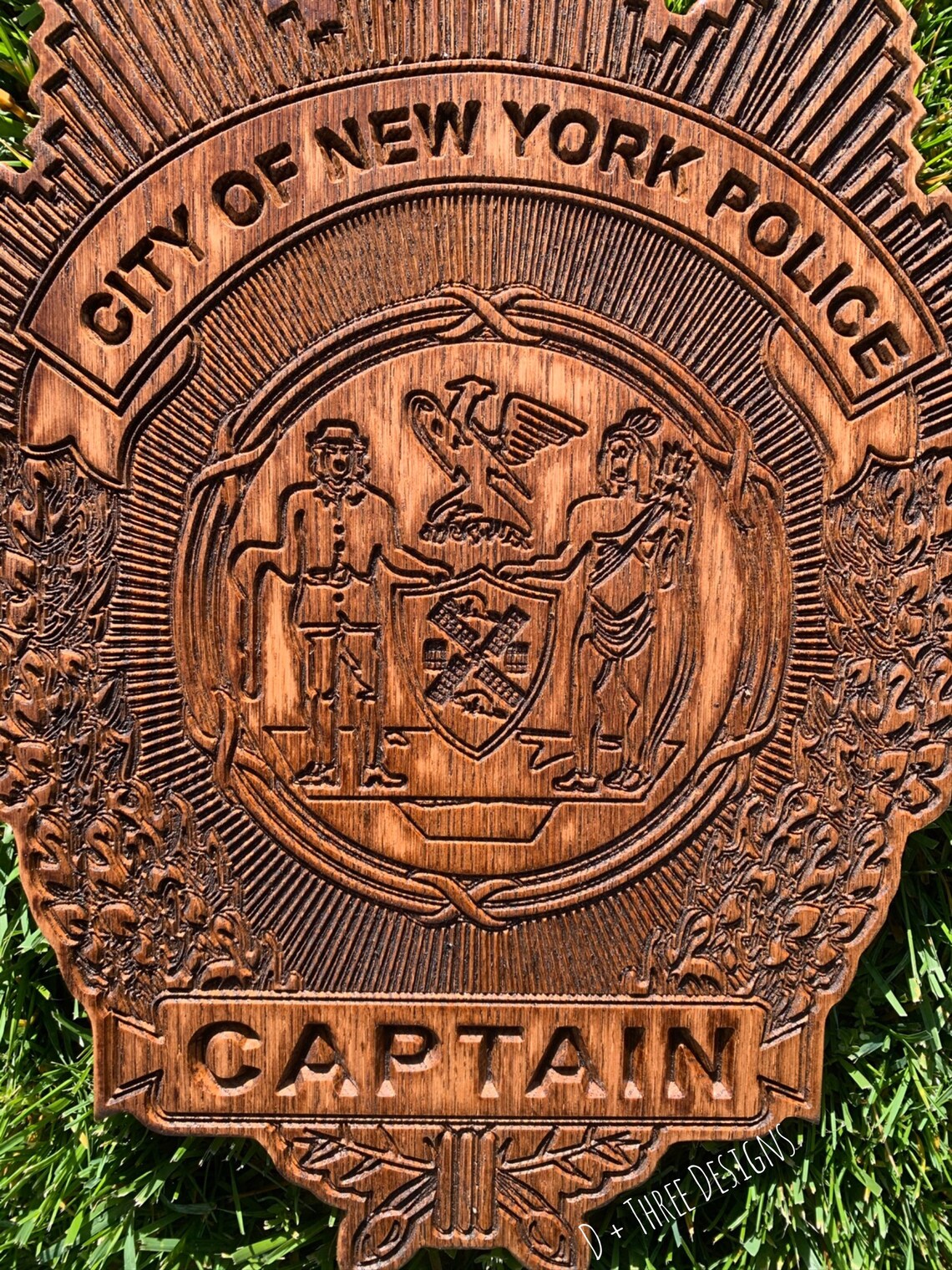 NYPD Captain Wooden Police Badge // NYPD Captain Police Badge | Etsy
