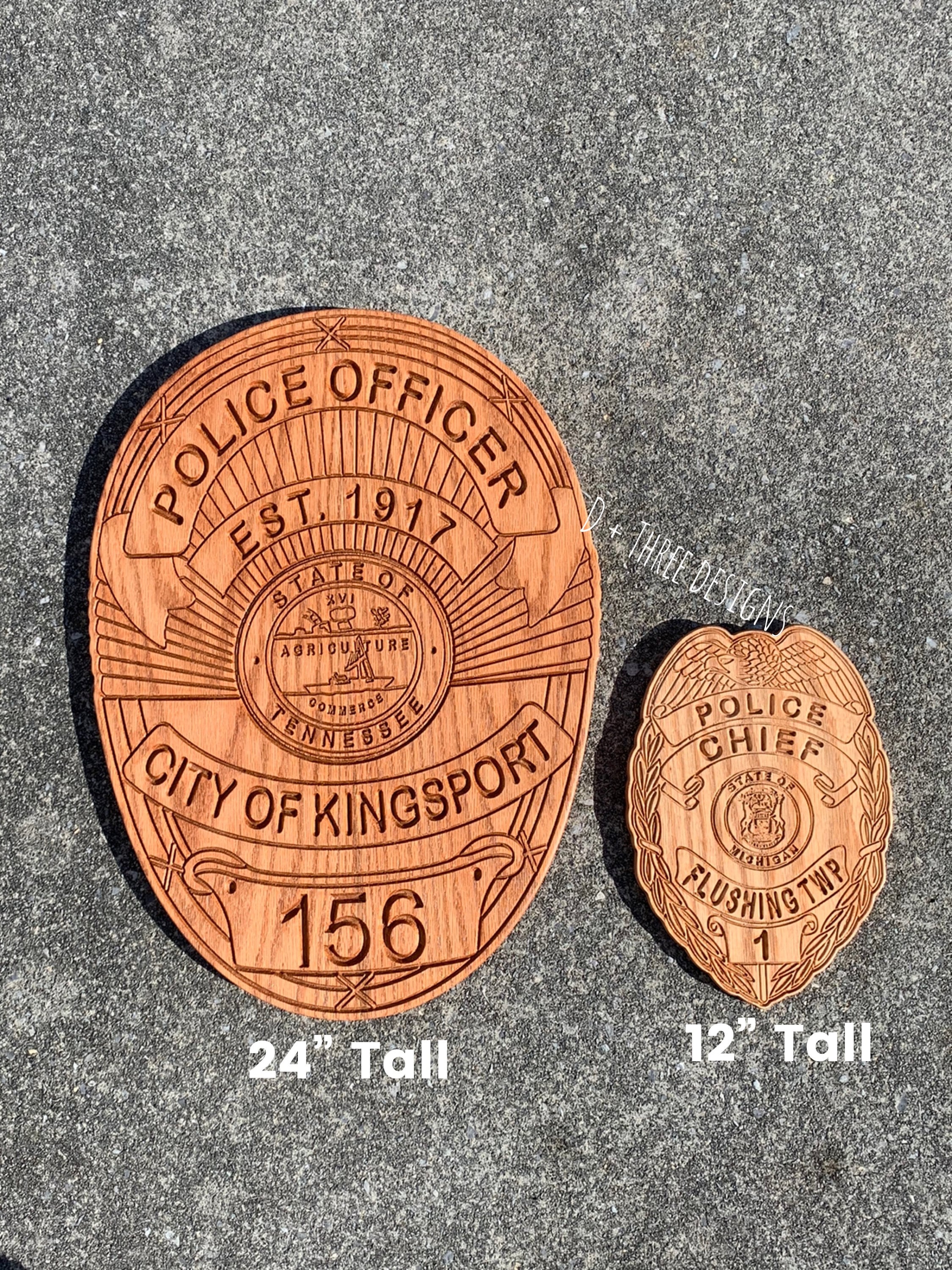 Personalized Wooden Police Badge // Custom Police Badge // | Etsy