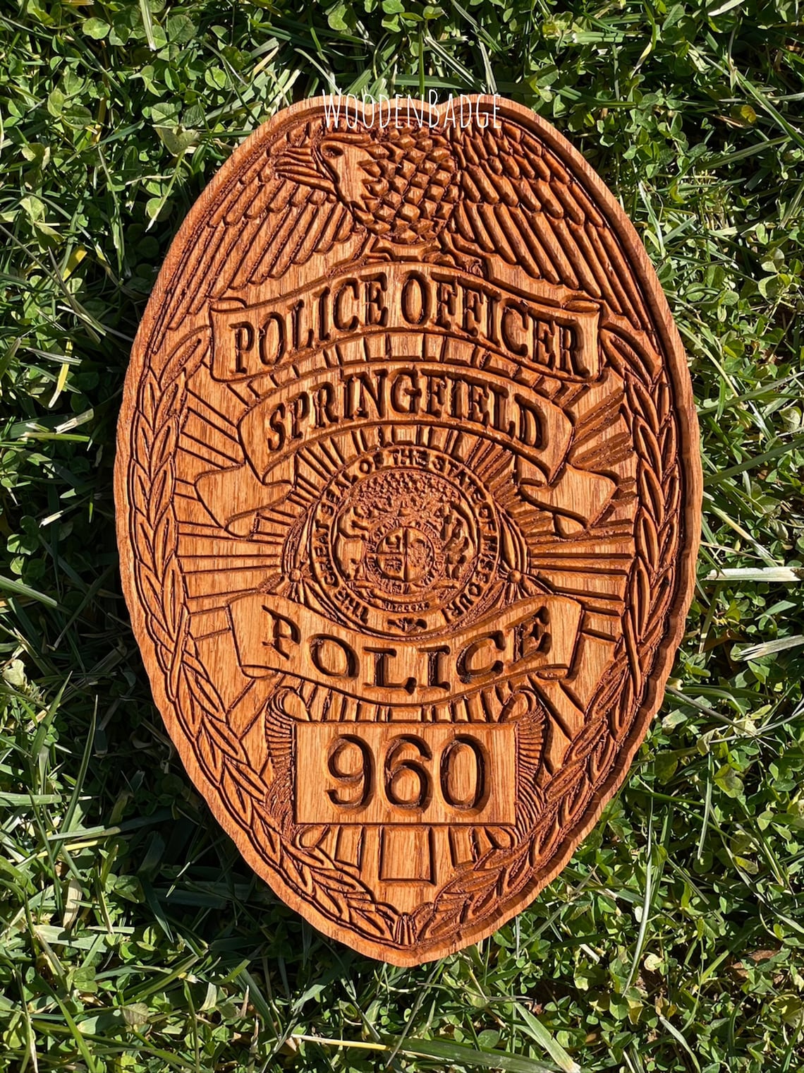 Springfield MO Personalized Wooden Police Badge // Springfield | Etsy
