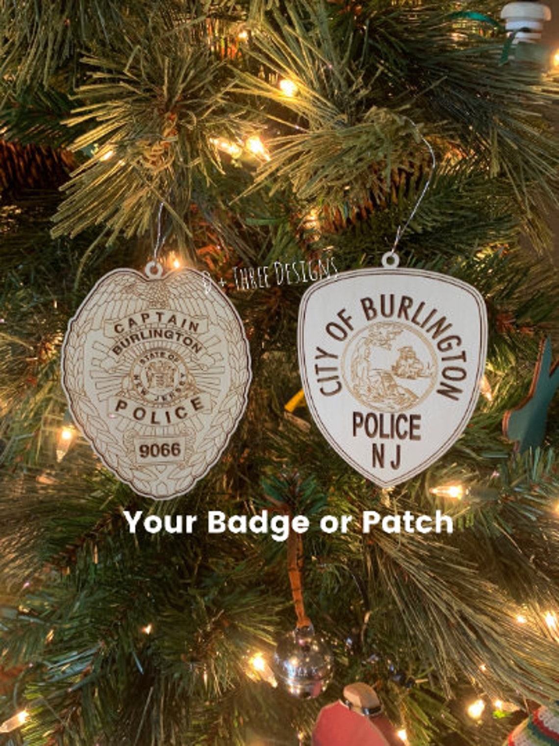 Burlington New Jersey Personalized Police Badge Ornament or Police ...