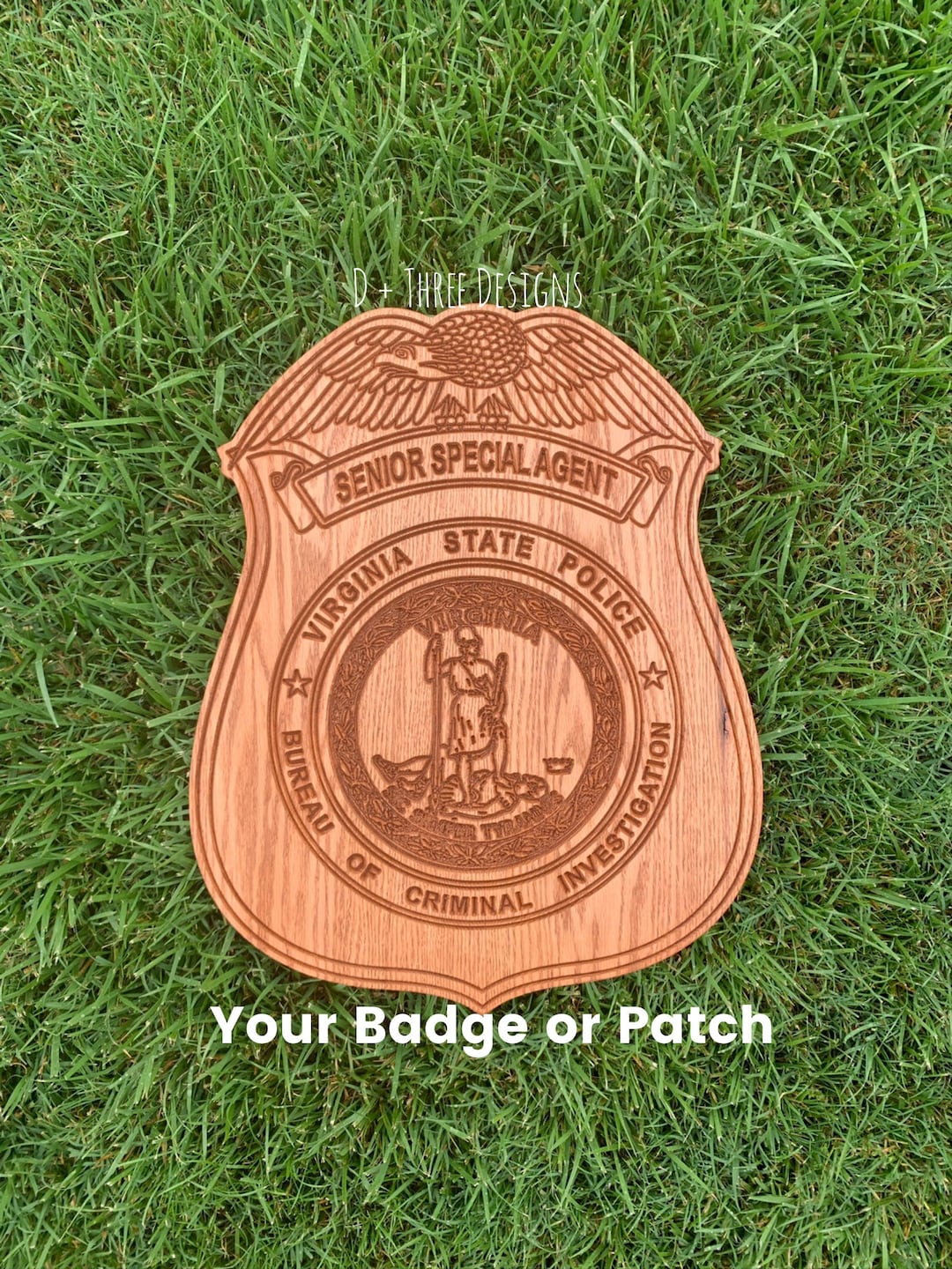 Virginia State Police Wooden Criminal Investigations Badge // Custom ...