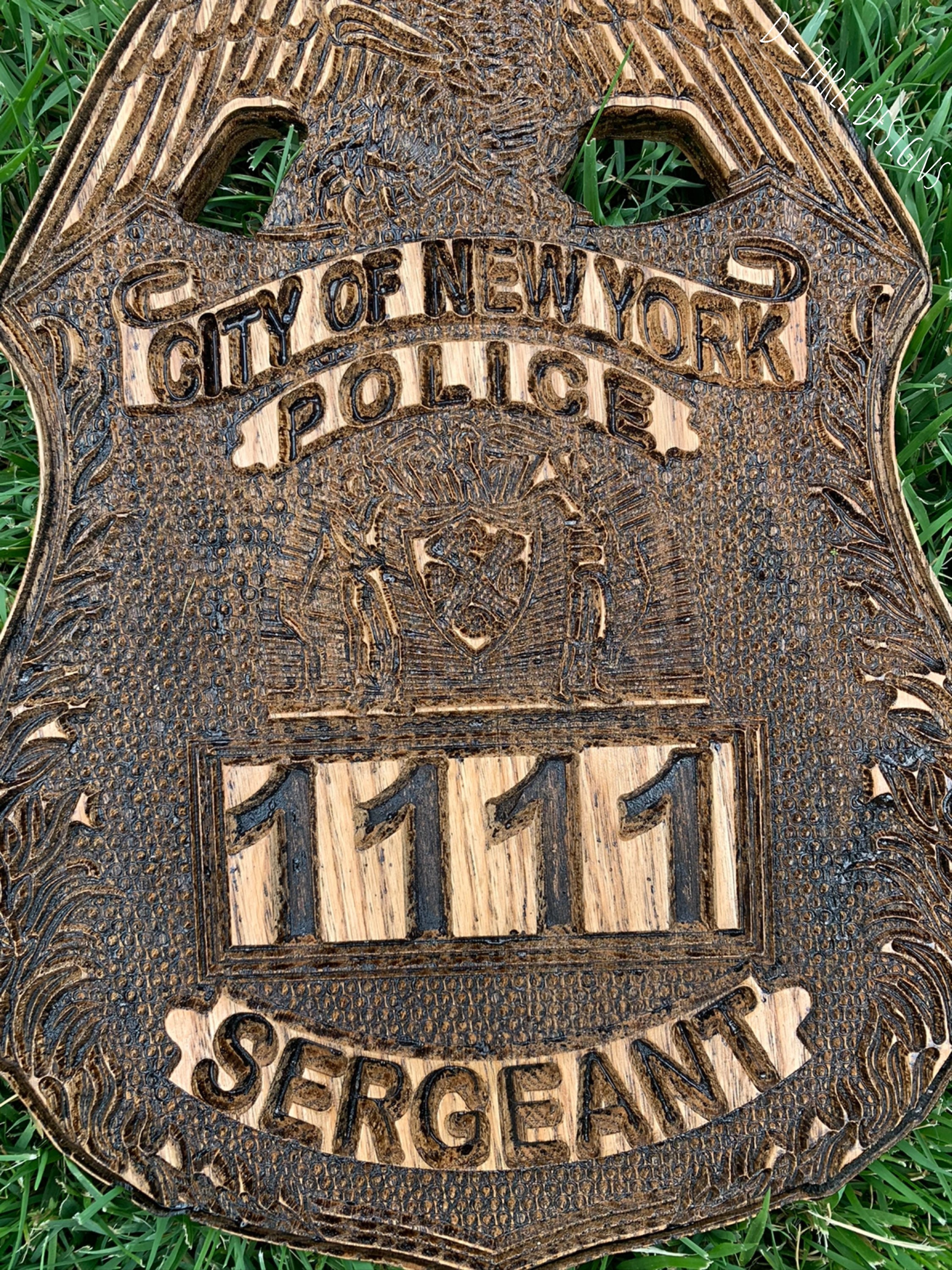 NYPD Sergeant Wooden Police Badge // NYPD Sergeant Police - Etsy