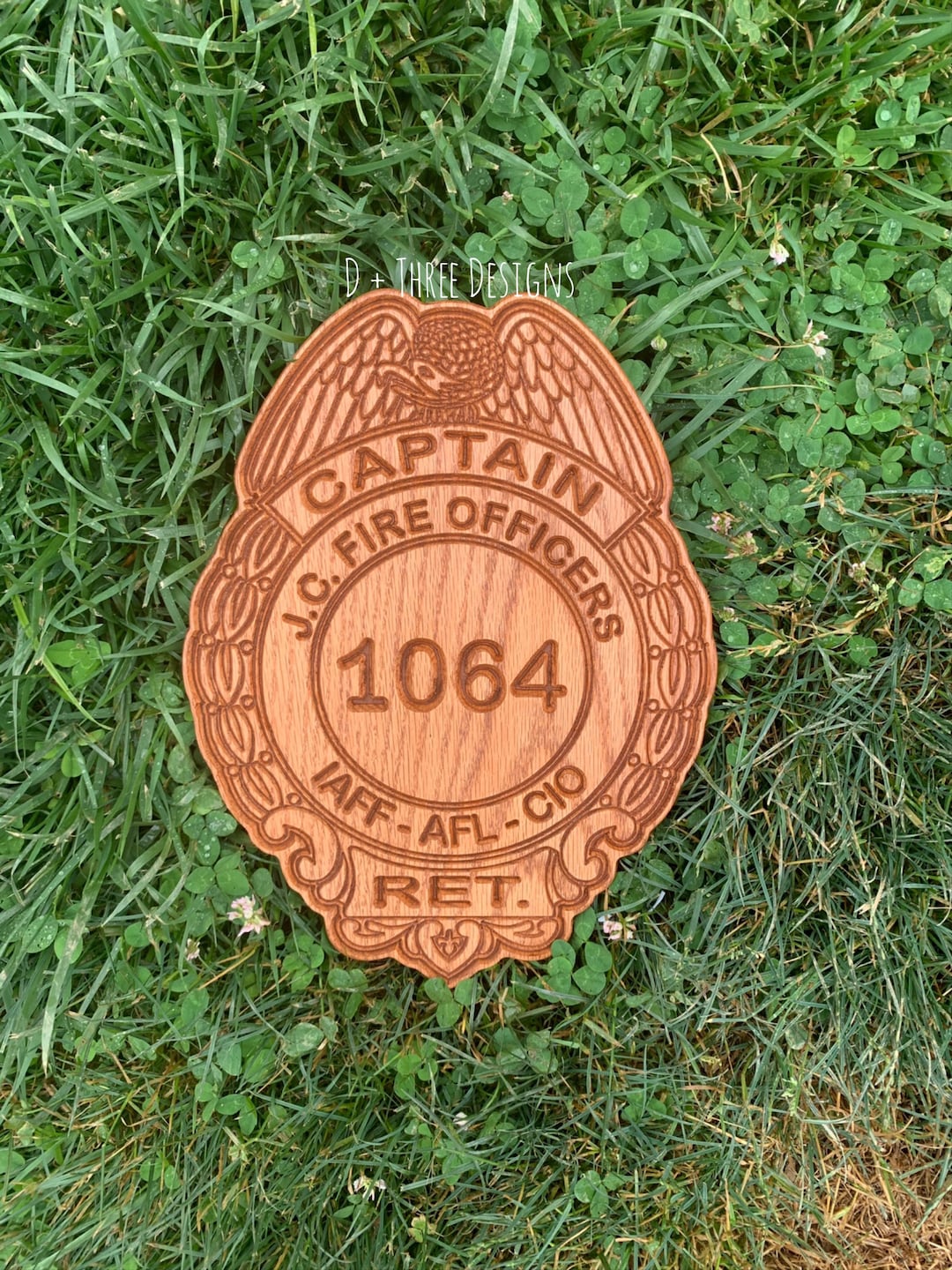 Jersey City Fire Department Wooden Captain Badge // Custom Fire Badge ...