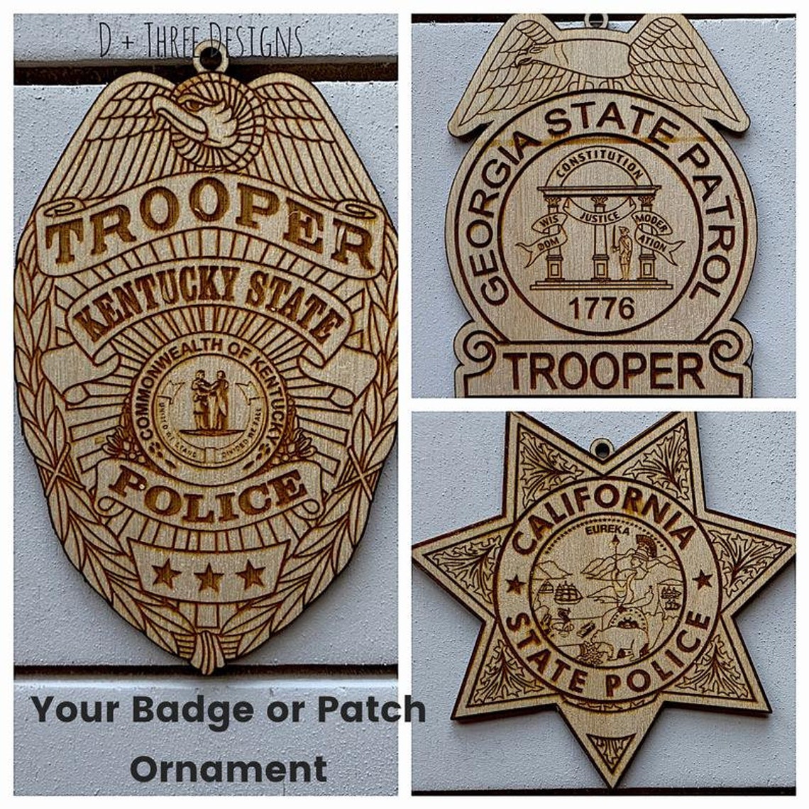 Burlington New Jersey Personalized Police Badge Ornament or Police ...