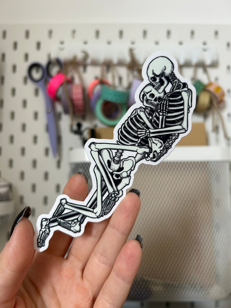 Cuddling Skeletons Sticker Notebook Laptop Stickers - Etsy
