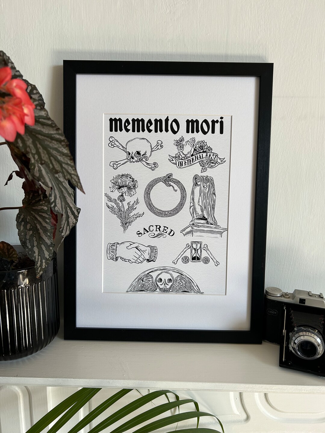 Memento Mori Flash Tattoo Inspired Print - A4 Art Print - Traditional ...